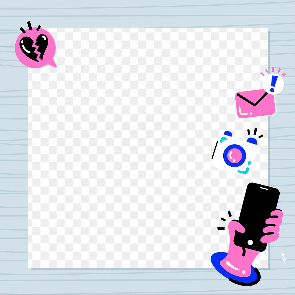 Png frame funky social media | Free PNG - rawpixel