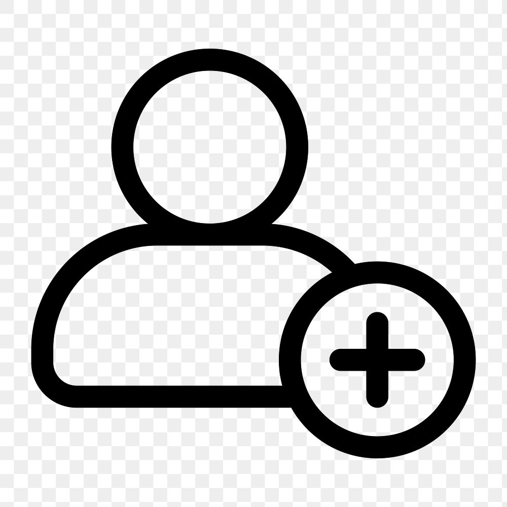 Add friend outlined icon png | Free Icons Sticker - rawpixel