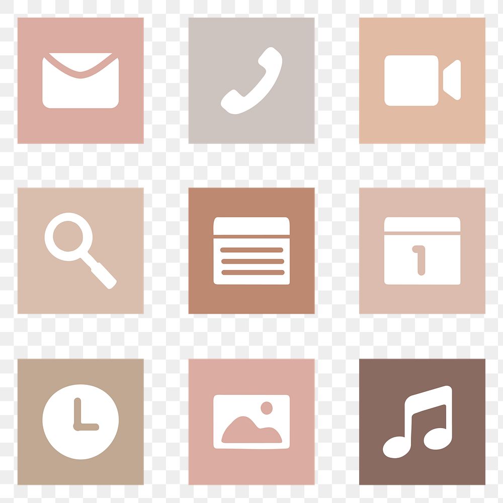 PNG simple flat app icons | Premium PNG - rawpixel