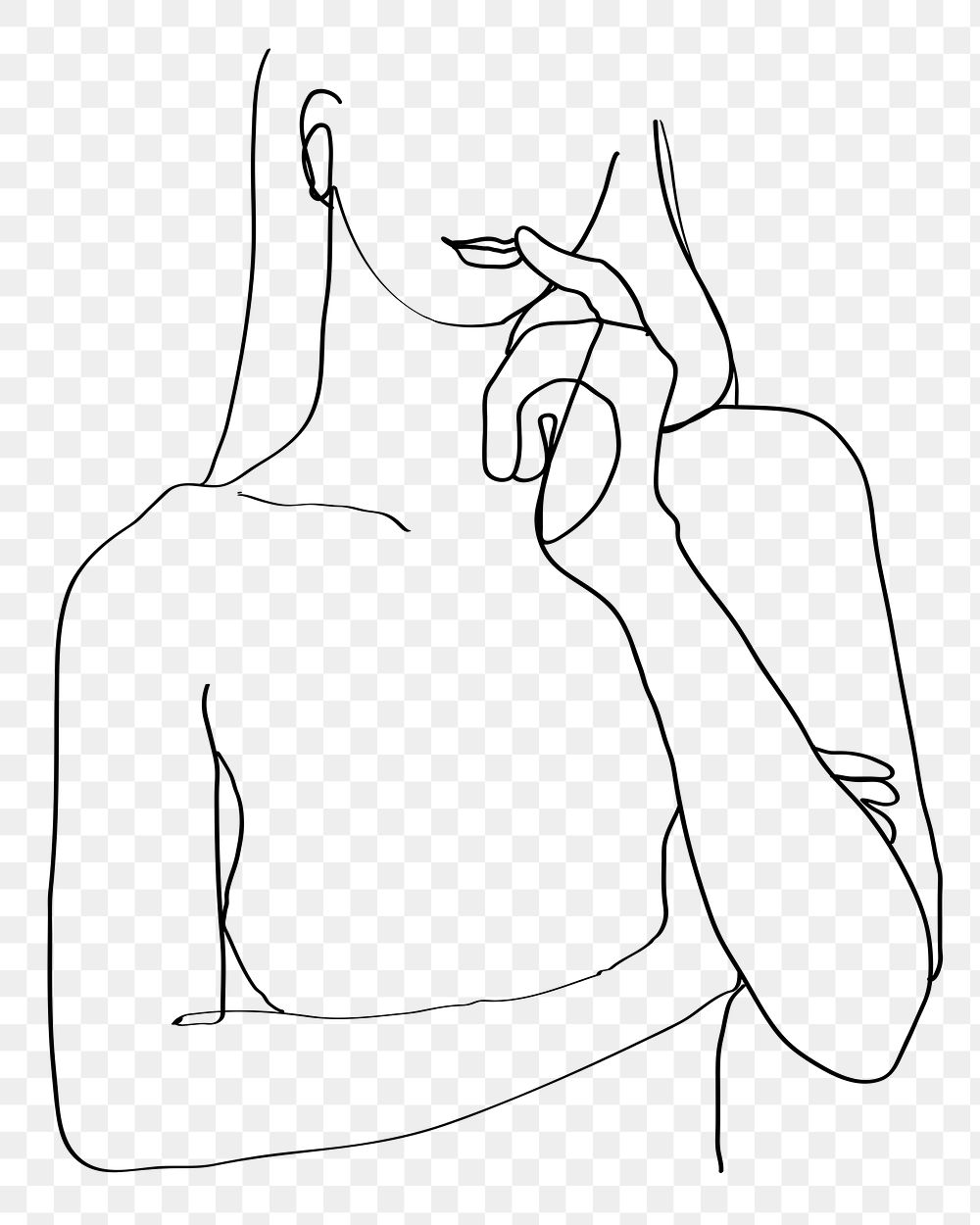 Png woman’s upper body minimal | Free PNG Sticker - rawpixel