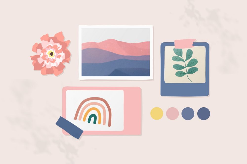 Cute mood board mockup, customizable | Premium Moodboard Maker - rawpixel