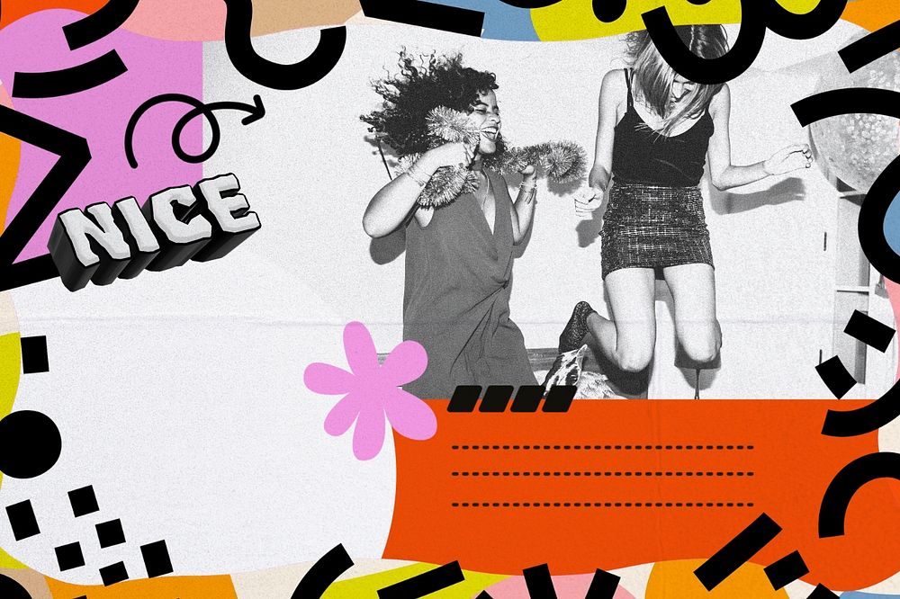 Colorful retro collage, abstract vector | Free Editable Design - rawpixel