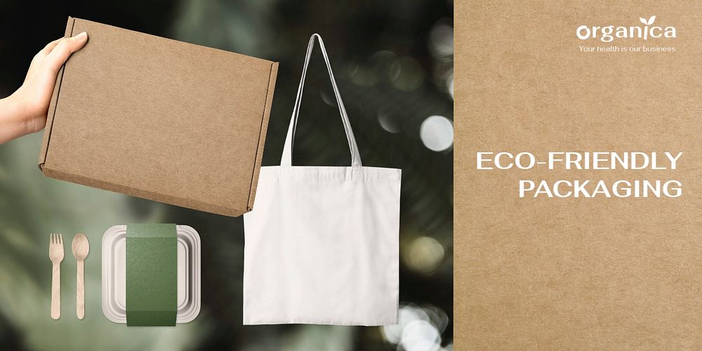 Biodegradable packaging Twitter post template, | Premium Editable ...