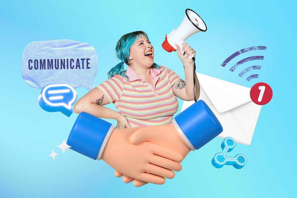 Communication collage remix, editable design | Free Editable Design ...