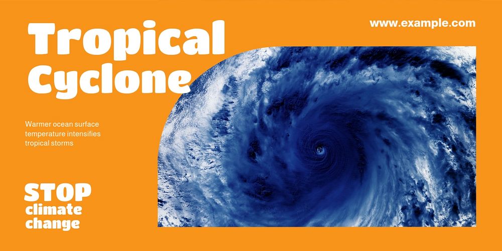Tropical cyclone Twitter ad template, | Premium Editable Template ...