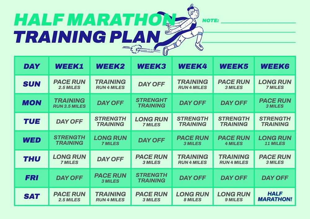 Marathon training plan template | Premium Editable Template - rawpixel