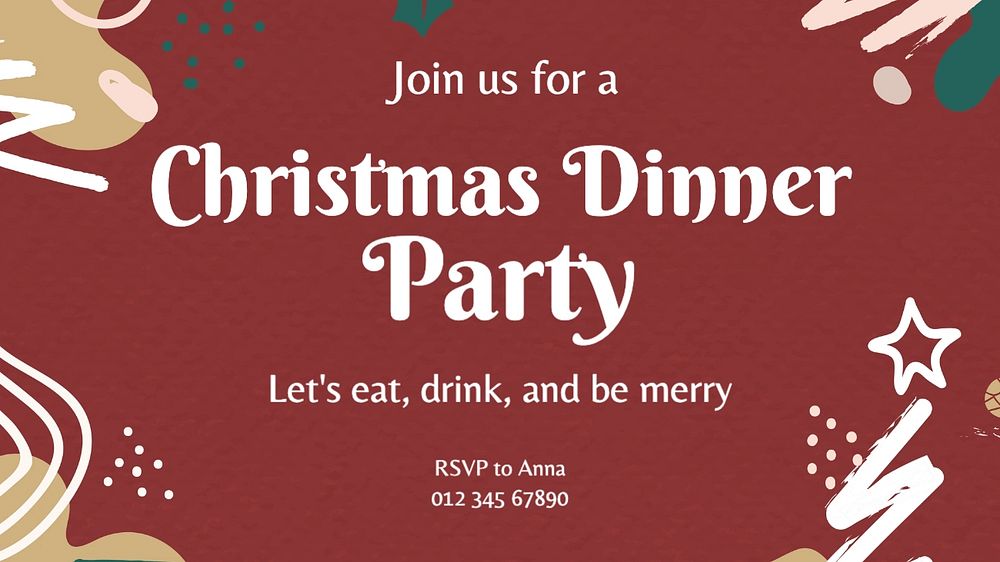 Christmas dinner party blog banner | Premium Editable Template - rawpixel