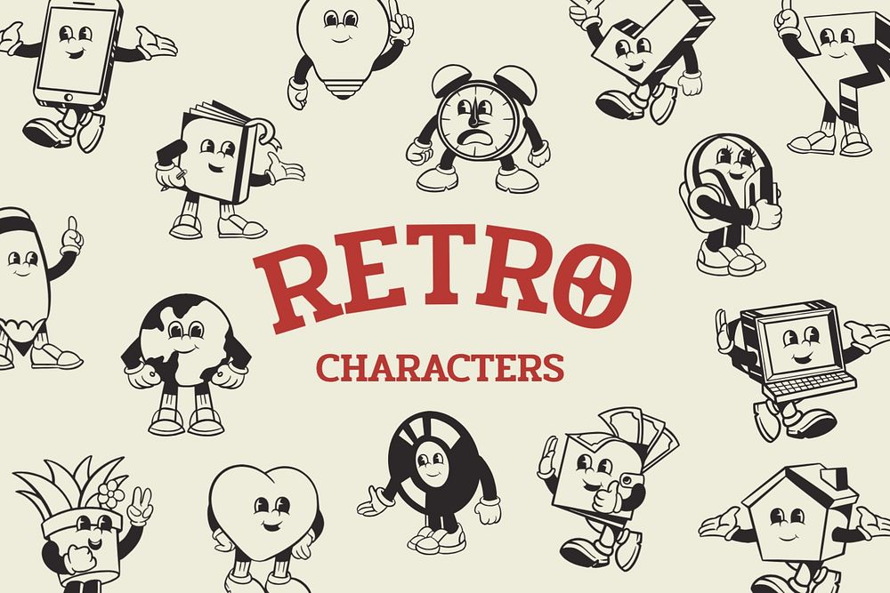 Retro character, editable design element | Premium Editable Design ...