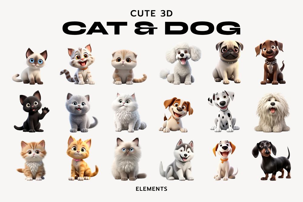 Dog & Cat Cartoon Templates | Download Free Designs on rawpixel