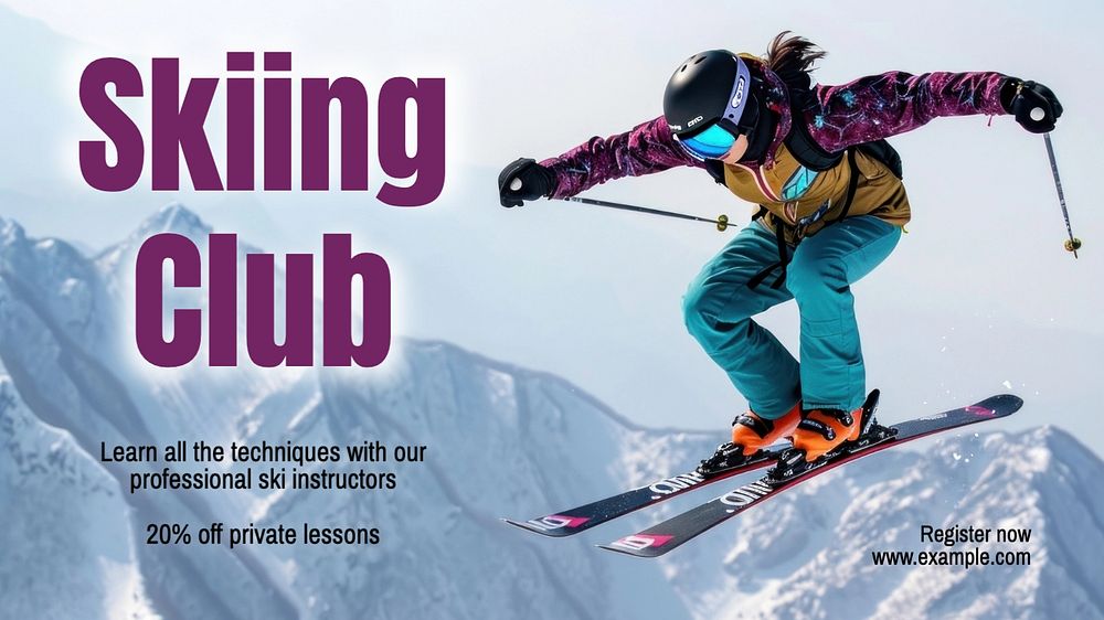 Skiing club blog banner template | Premium Editable Template - rawpixel