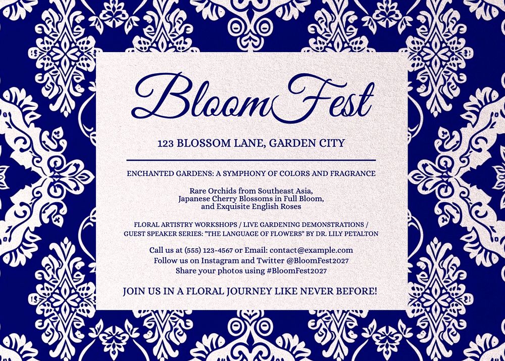 Bloom fest invitation template | Premium Editable Template - rawpixel