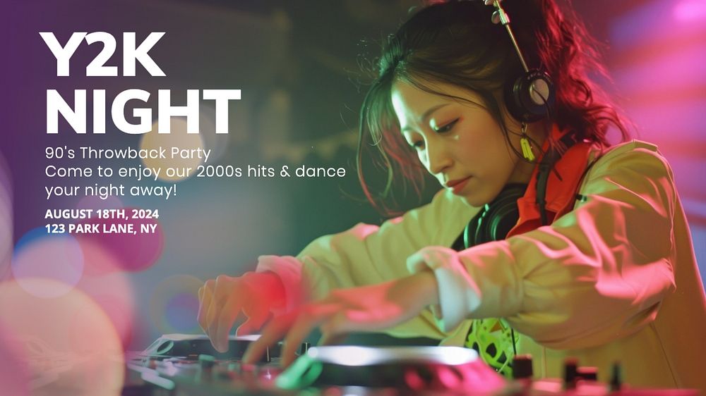 Y2K night blog banner template | Premium Editable Template - rawpixel