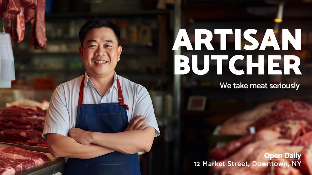 Artisan butcher blog banner template | Premium Editable Template - rawpixel