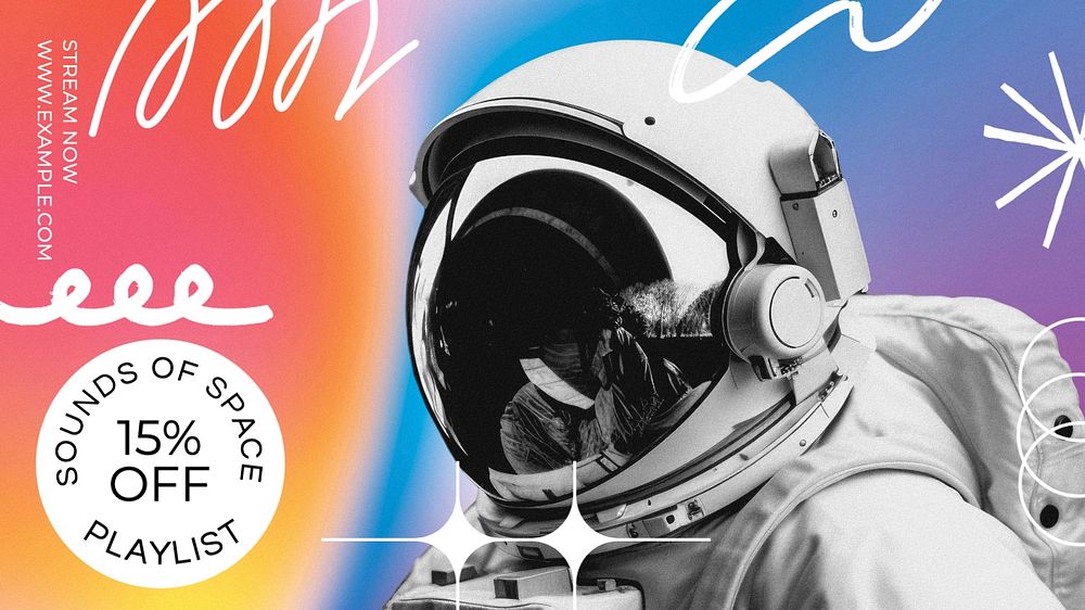 Space playlist blog banner template | Premium Editable Template - rawpixel