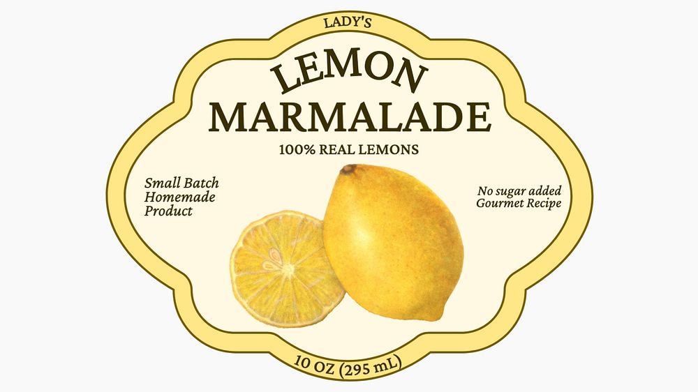 Lemon marmalade label template, editable | Premium Editable Template ...