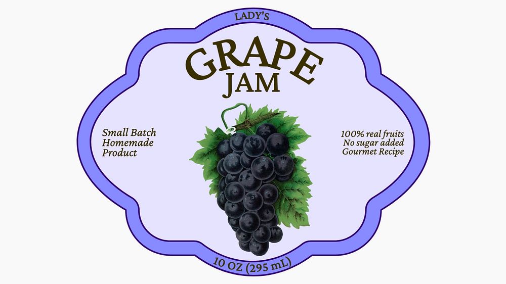 Grape jam label template, editable | Premium Editable Template - rawpixel