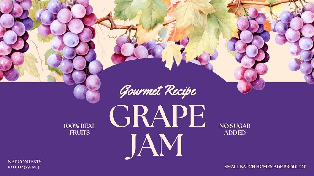 Grape jam label template, editable | Premium Editable Template - rawpixel