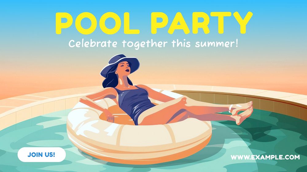 Pool party blog banner template | Premium Editable Template - rawpixel