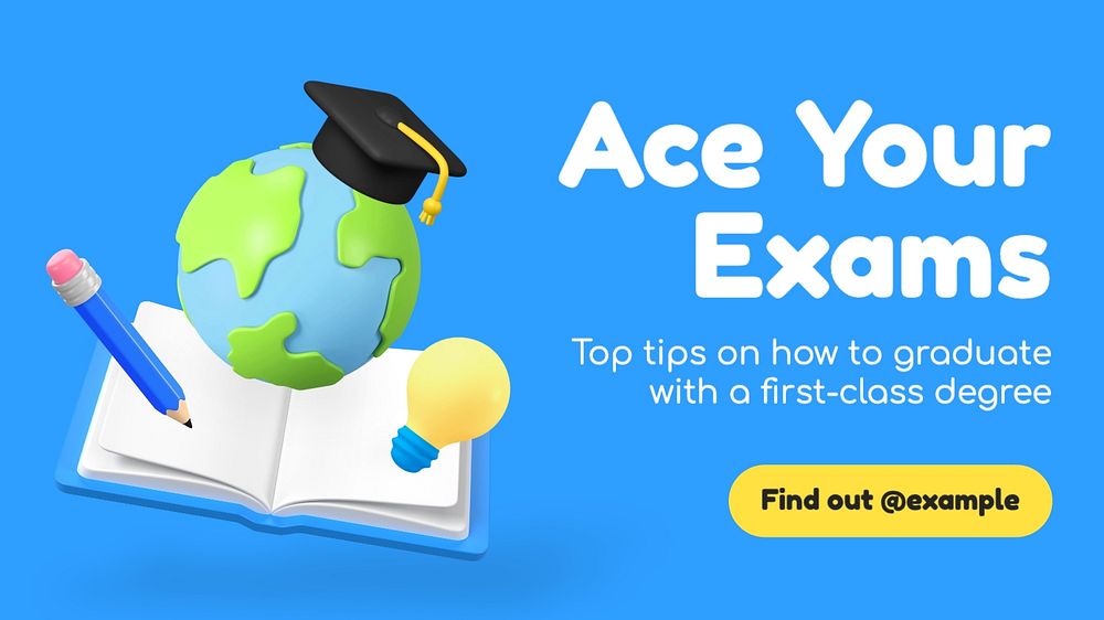 Ace your exams blog banner | Premium Editable Template - rawpixel