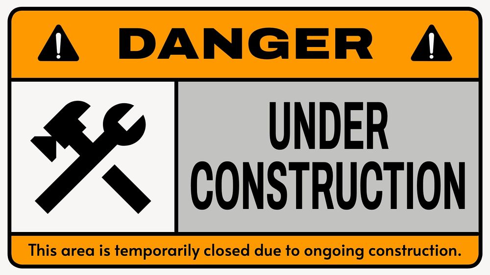 Construction sign template, editable design | Premium Editable Template ...