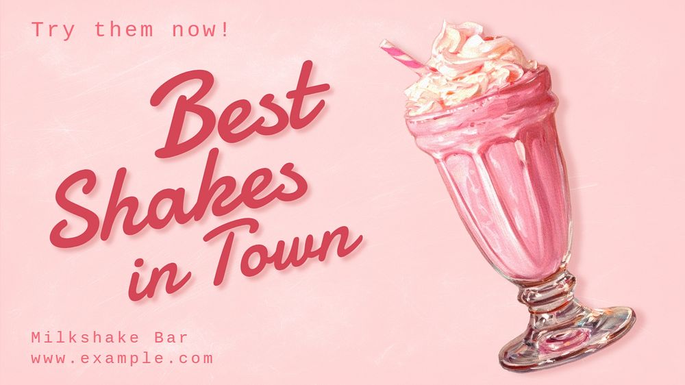 Milkshake shop blog banner template | Premium Editable Template - rawpixel