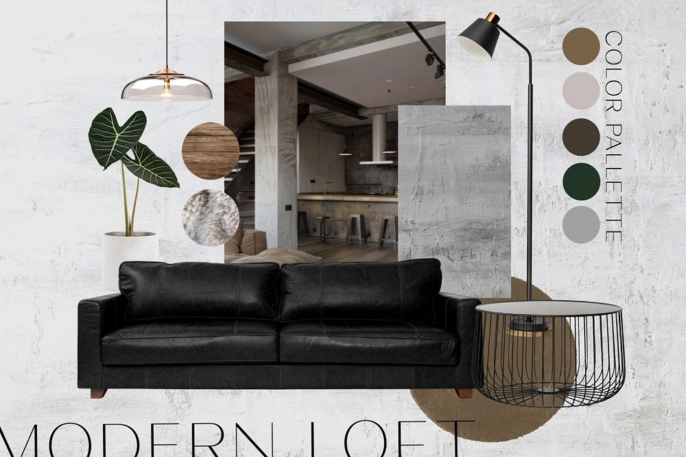 Modern interior design mood board | Premium Moodboard Maker - rawpixel