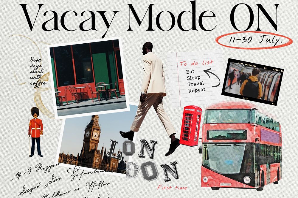 Vacation journal mood board mockup, | Premium Moodboard Maker - rawpixel