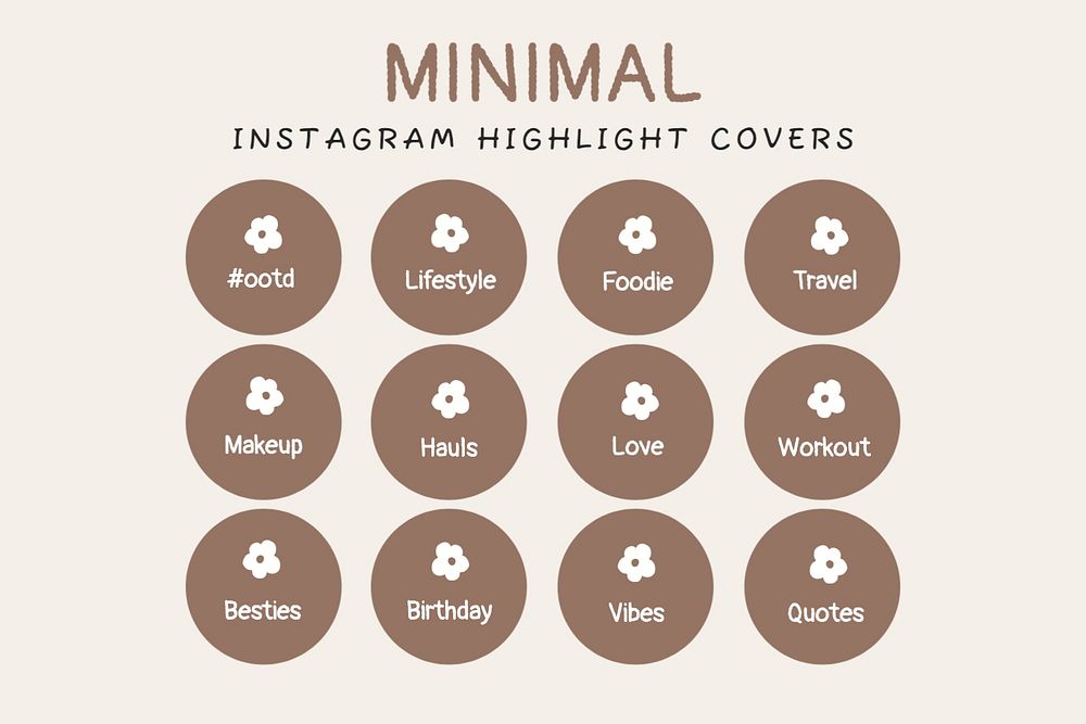 Minimal brown Instagram story highlight | Free Editable Design - rawpixel