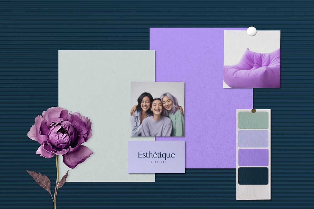Aesthetic purple mood board, editable | Premium Moodboard Maker - rawpixel