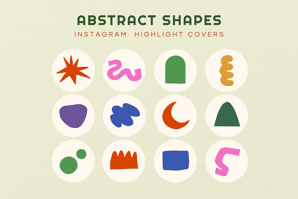 Abstract shape Instagram story highlight | Free Editable Design - rawpixel