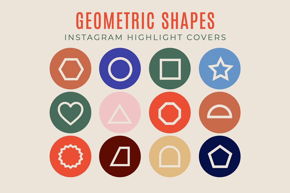 Geometric shape Instagram story highlight | Free Editable Design - rawpixel