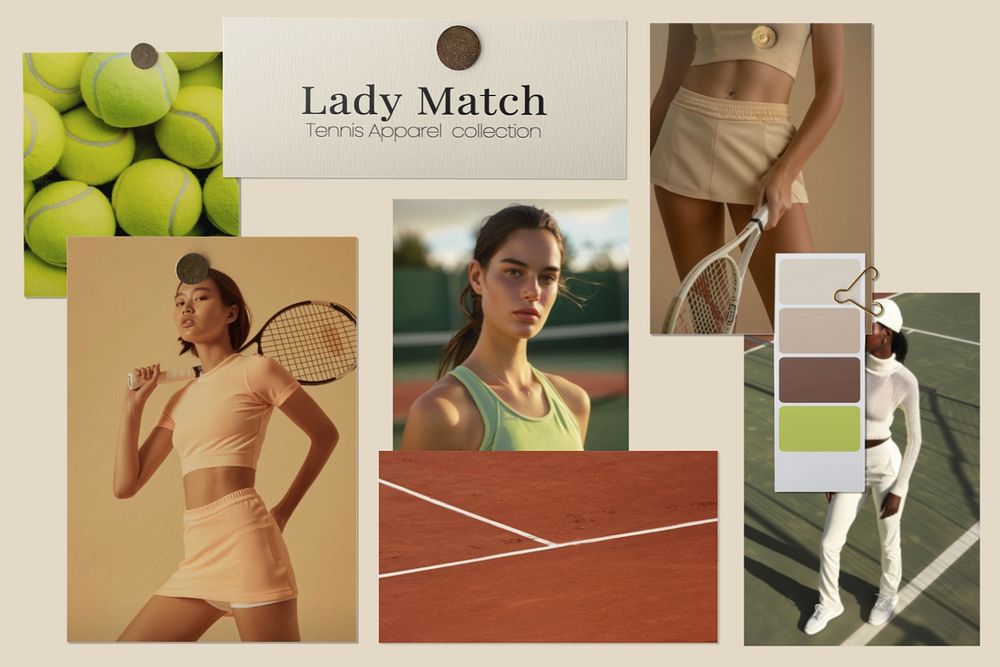 Women's sportive outfits mood board, | Premium Moodboard Maker - rawpixel