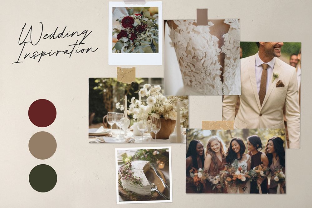 Wedding inspiration mood board, editable | Premium Moodboard Maker ...