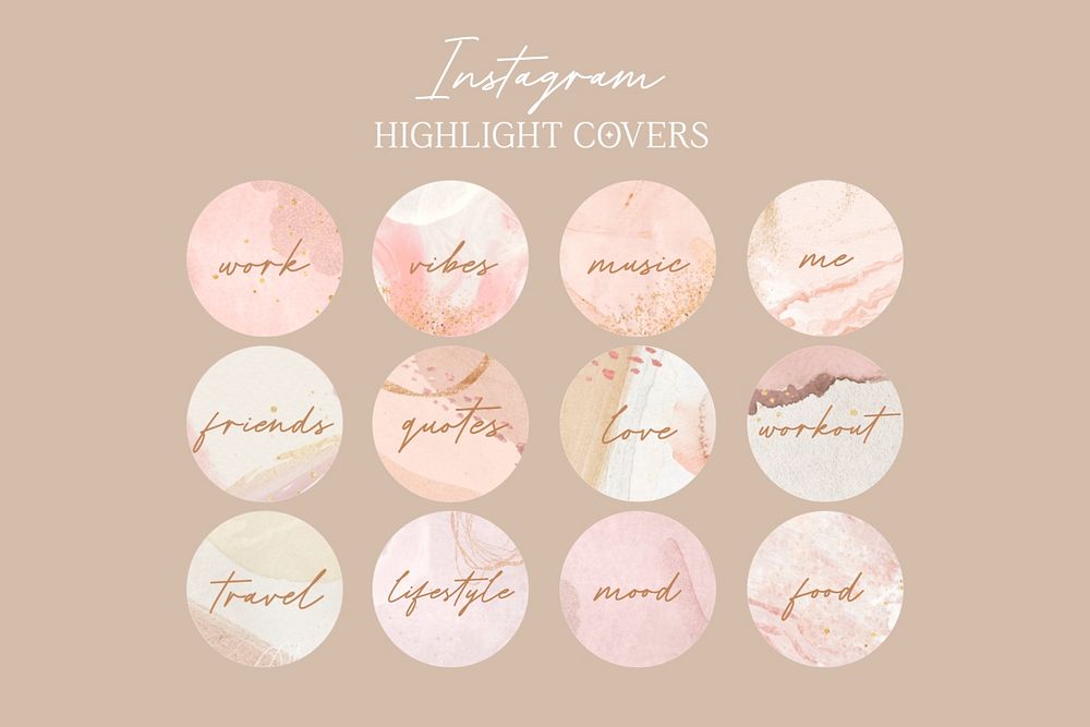 Aesthetic pink Instagram story highlight | Premium Editable Design ...