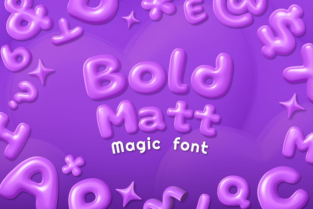 Purple bold matt magic font | Premium Editable Design - rawpixel