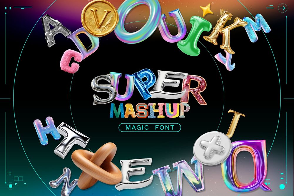 Super mashup magic font Pinterest | Premium Editable Design - rawpixel