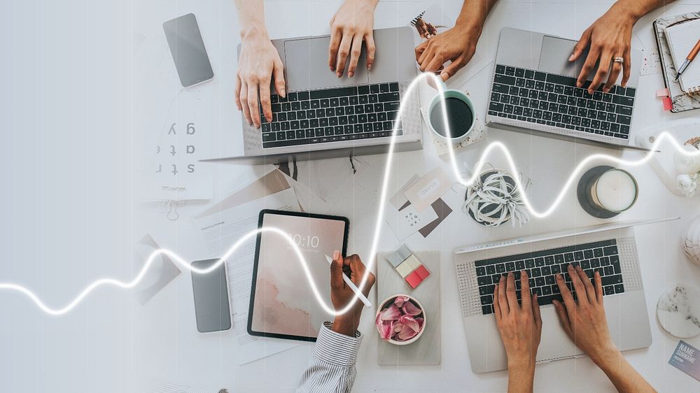 Businesswomen using digital devices work | Premium Editable Design ...