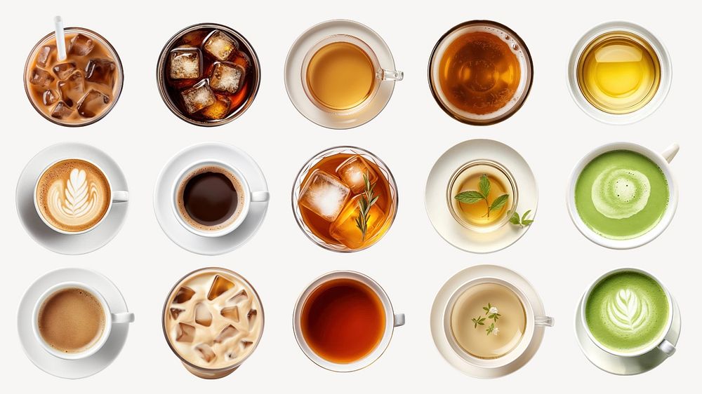 Coffee and tea aerial view | Premium Editable Design - rawpixel
