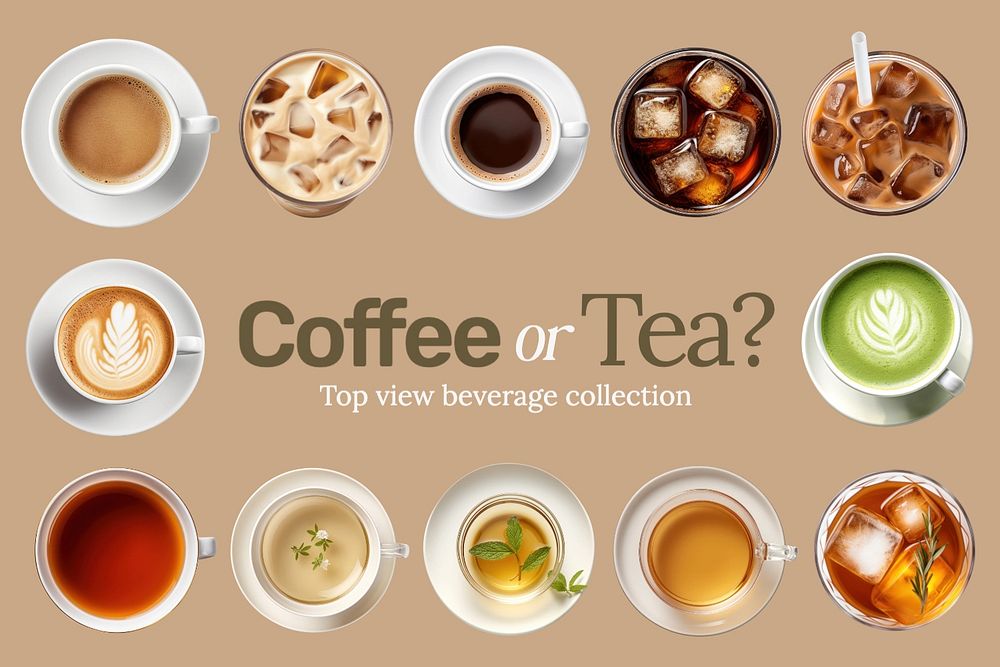 Coffee and tea aerial view | Premium Editable Design - rawpixel