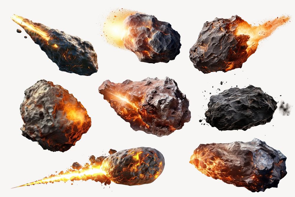 Meteorite space element set remix | Premium Editable Design - rawpixel
