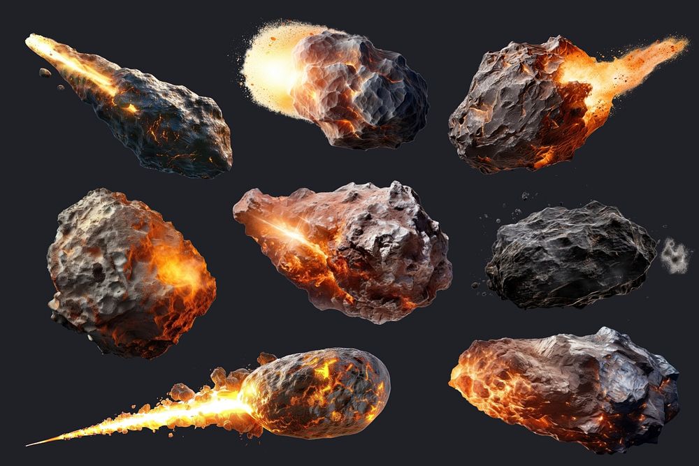 Meteorite space element set remix | Premium Editable Design - rawpixel