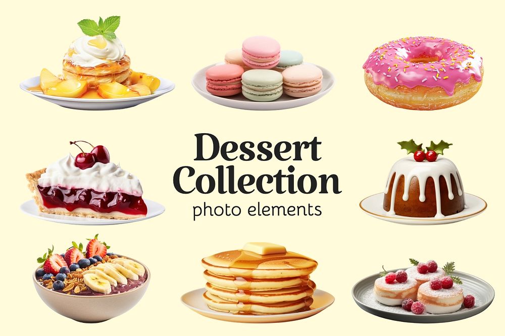 Dessert food element set remix | Premium Editable Design - rawpixel