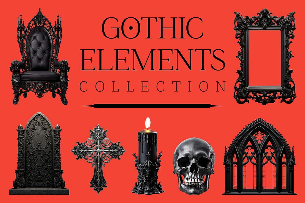 Gothic object element set remix | Premium Editable Design - rawpixel
