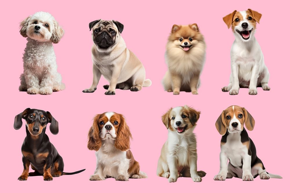 Cute sitting puppy element set | Premium Editable Design - rawpixel