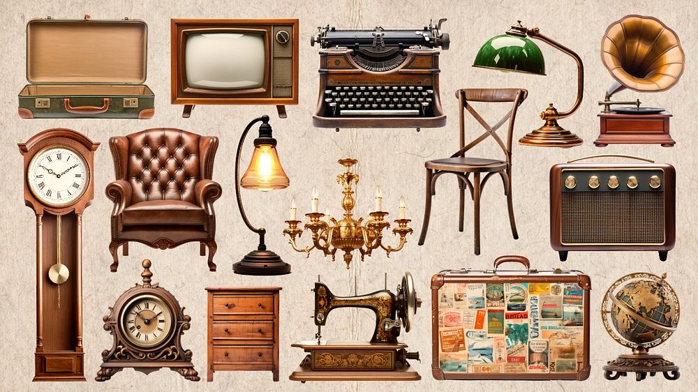 Vintage antique object element set | Premium Editable Design - rawpixel