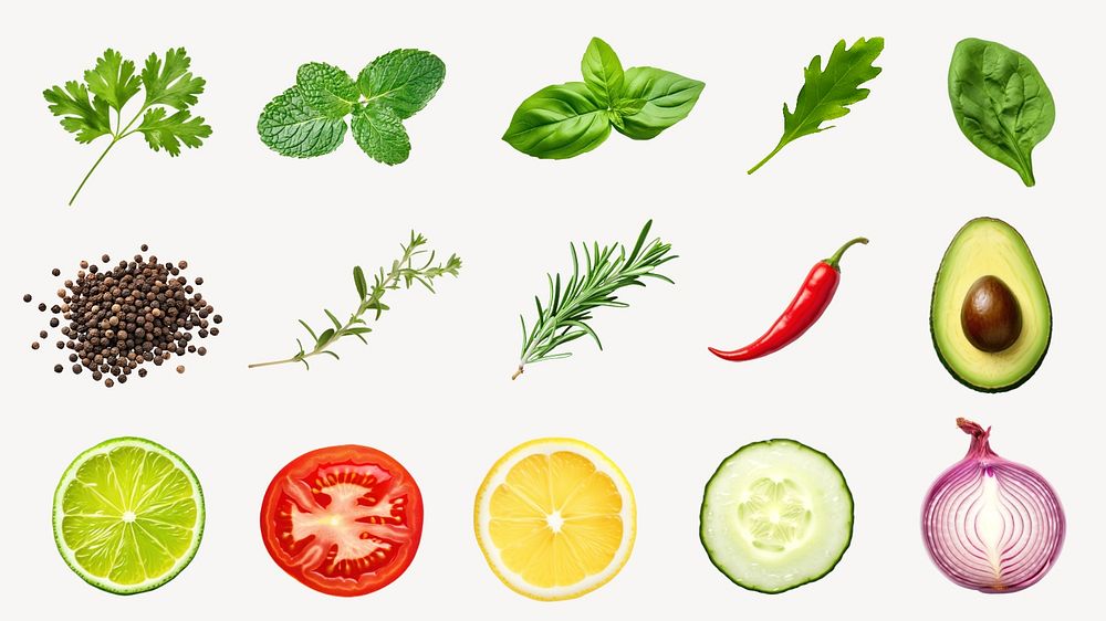 Food ingredients element set remix | Premium Editable Design - rawpixel