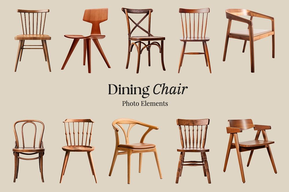 Wooden chair element set remix | Premium Editable Design - rawpixel