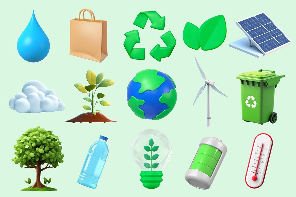 3D environment element set remix | Premium Editable Design - rawpixel