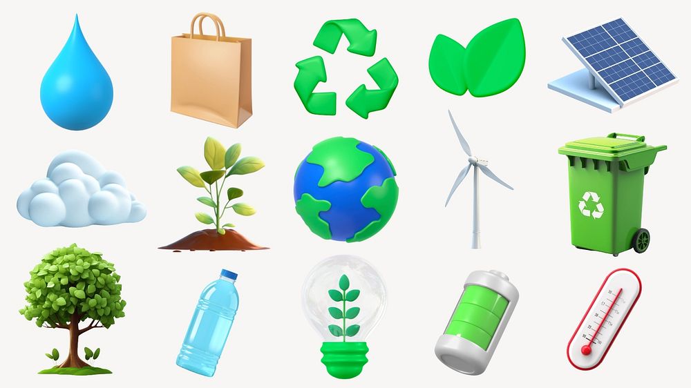 3D environment element set remix | Premium Editable Design - rawpixel