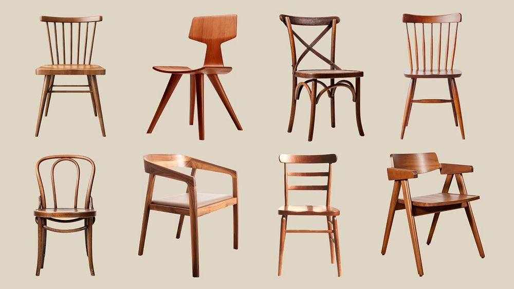 Wooden chair element set remix | Premium Editable Design - rawpixel